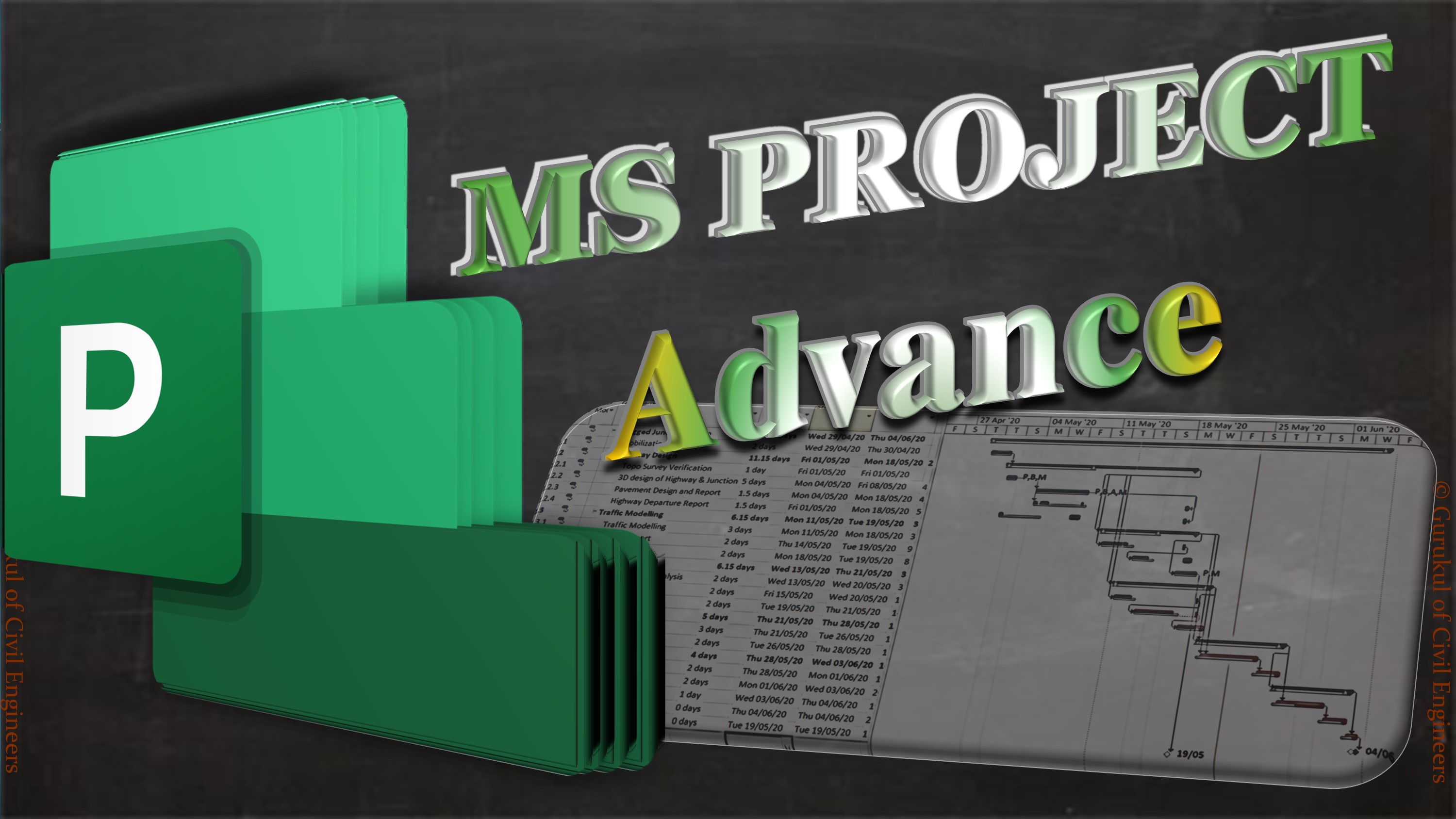 Microsoft Project full Advance Course online | Gurukul of Civil Engineers
